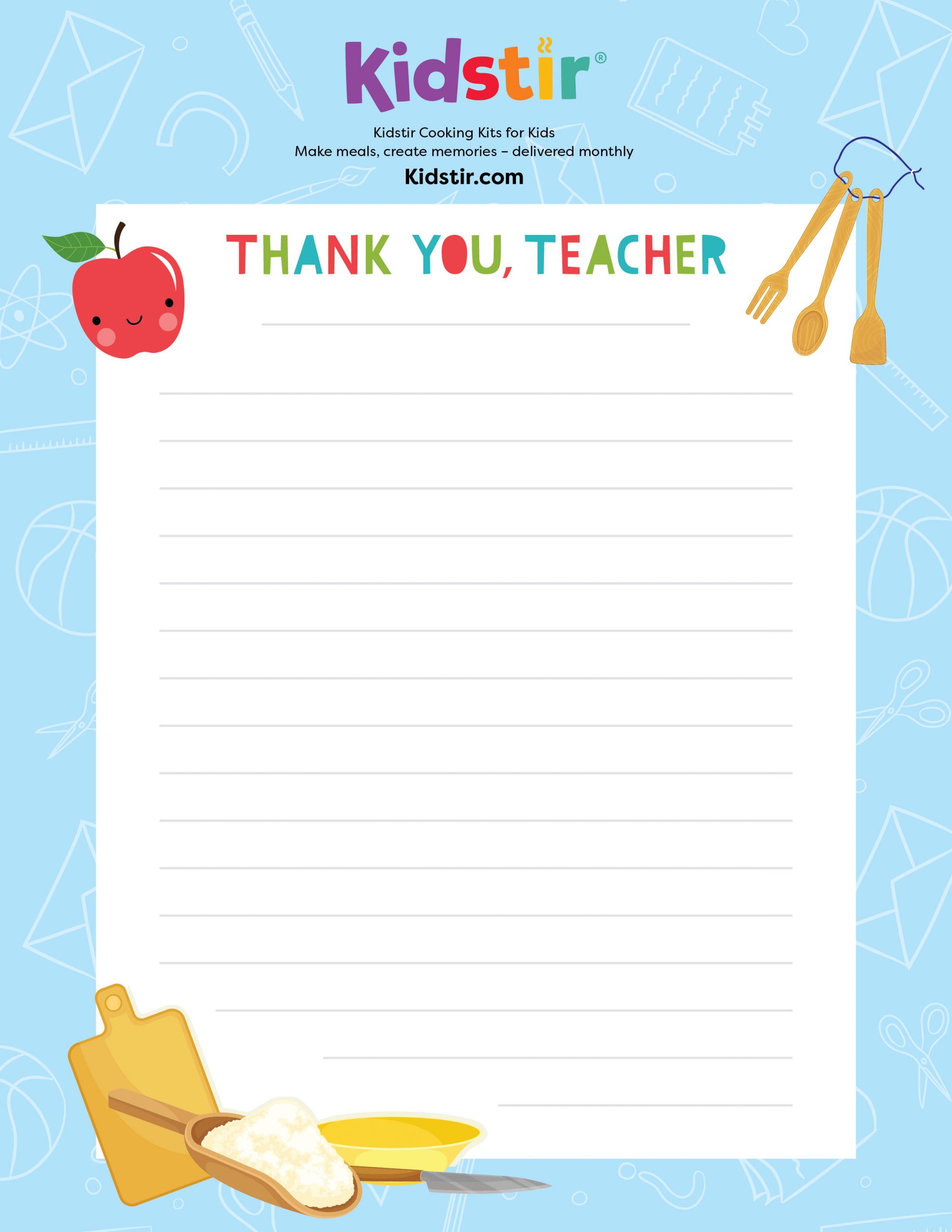 Teacher Appreciation Recipe Card | Kidstir